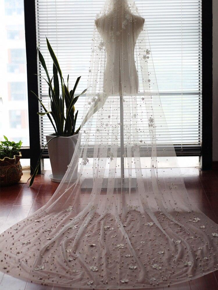 Korean-Style Beaded Bridal Veil Immortal Flower Ph... – Vicedeal