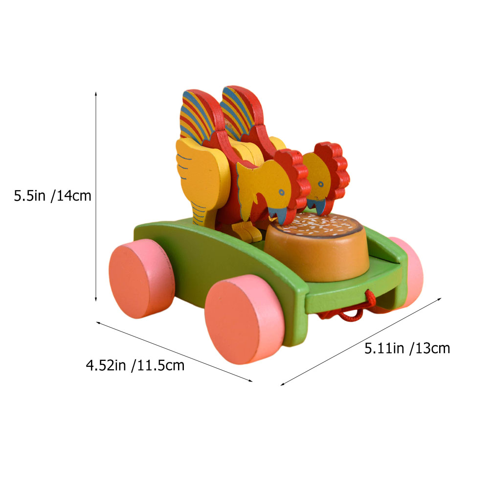 2 Pcs Kids Along Cartoon Animal Pulling Kids Woode... – Vicedeal