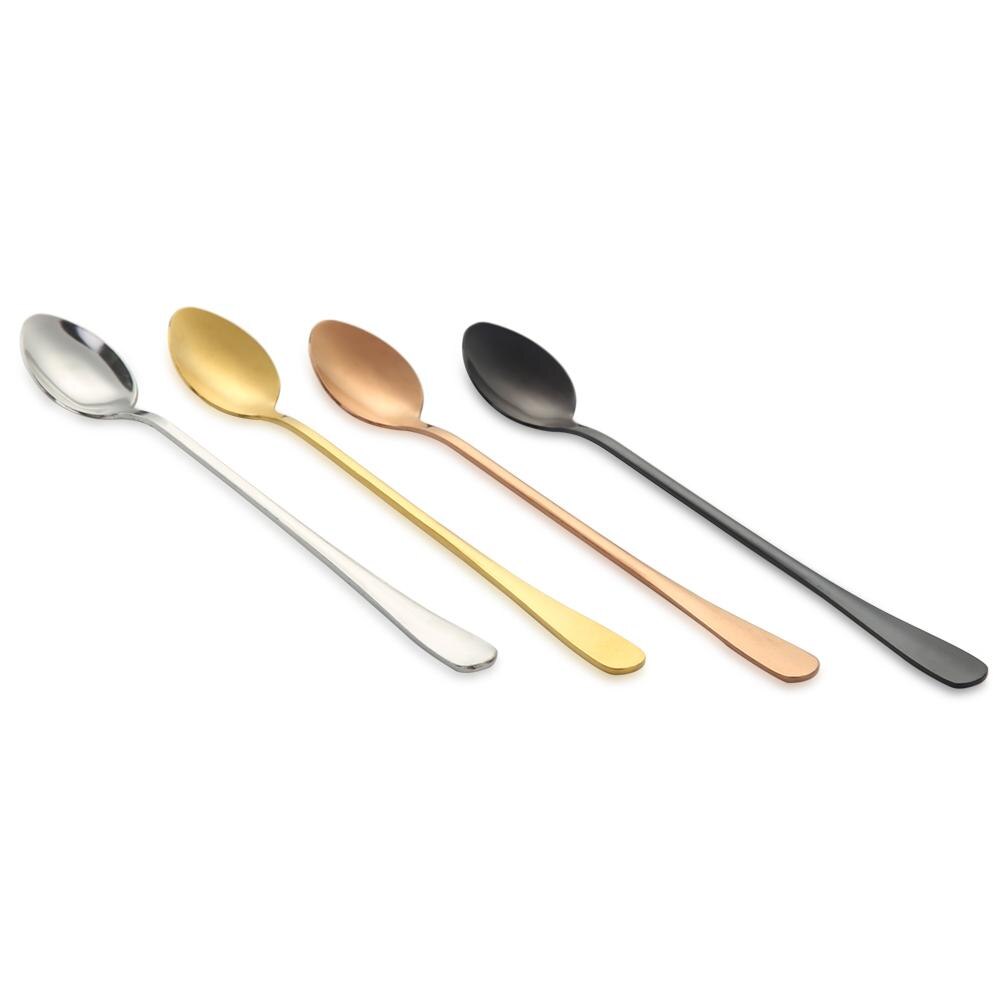 Long Handle Stainless Steel Coffee Spoons Colourfu... – Grandado