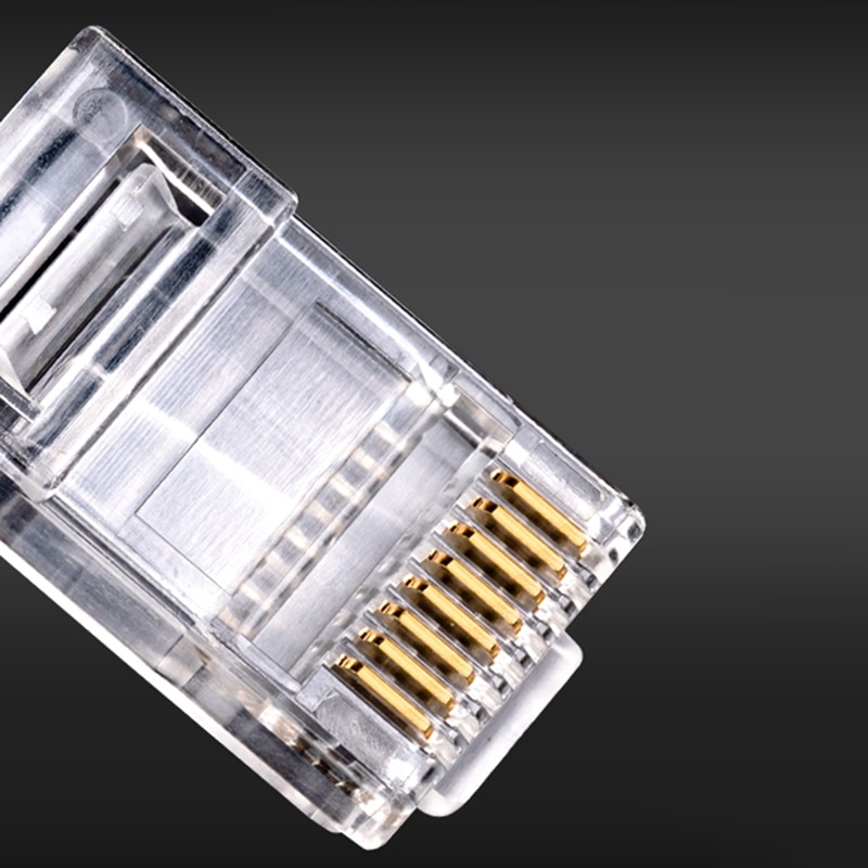100Pcs Cat6 RJ45 Connector UTP Cable Ethernet Jack 8P8C Network CAT 6 ...