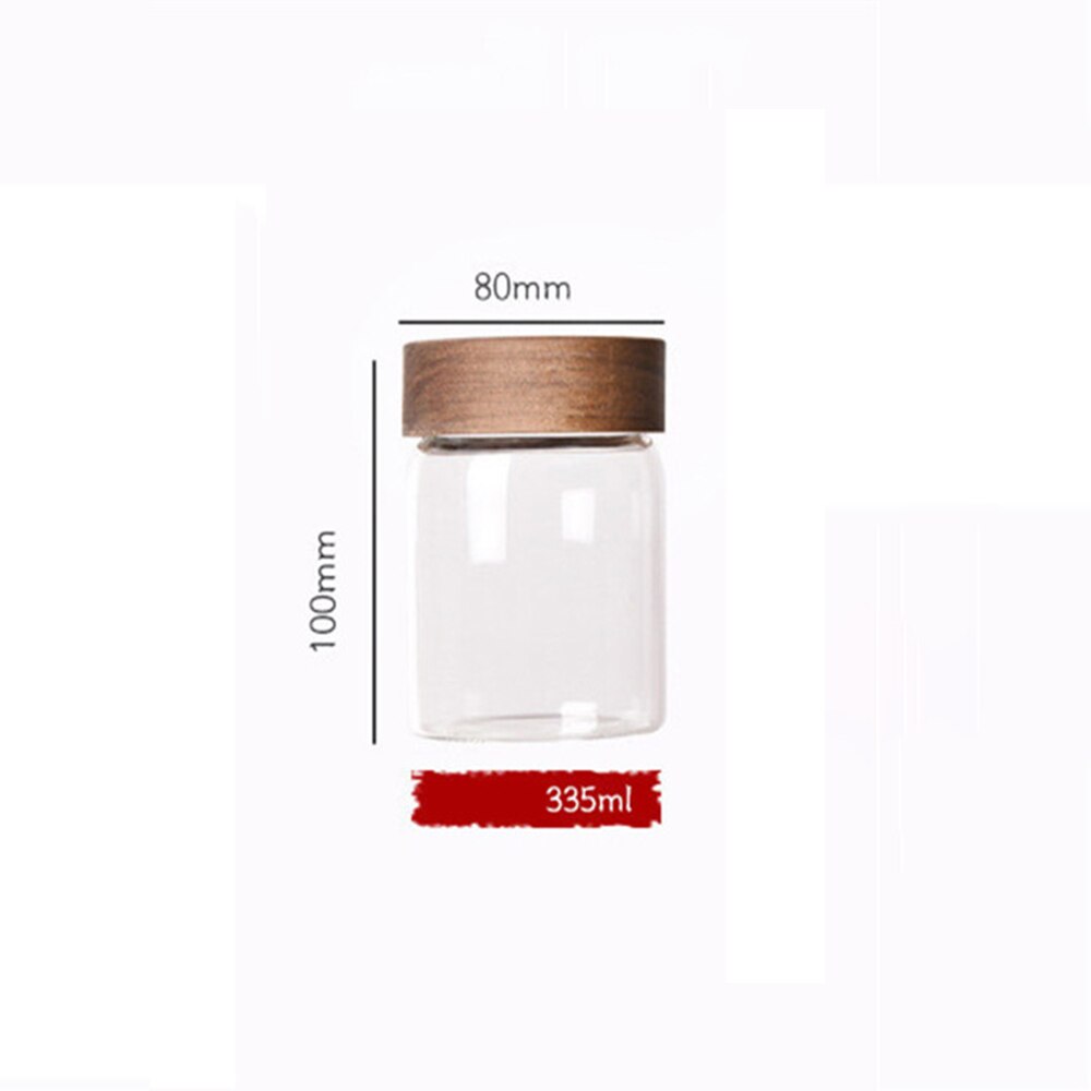 Glass Storage Jars Acacia Wood Lid Sealed Cans Gra... – Vicedeal