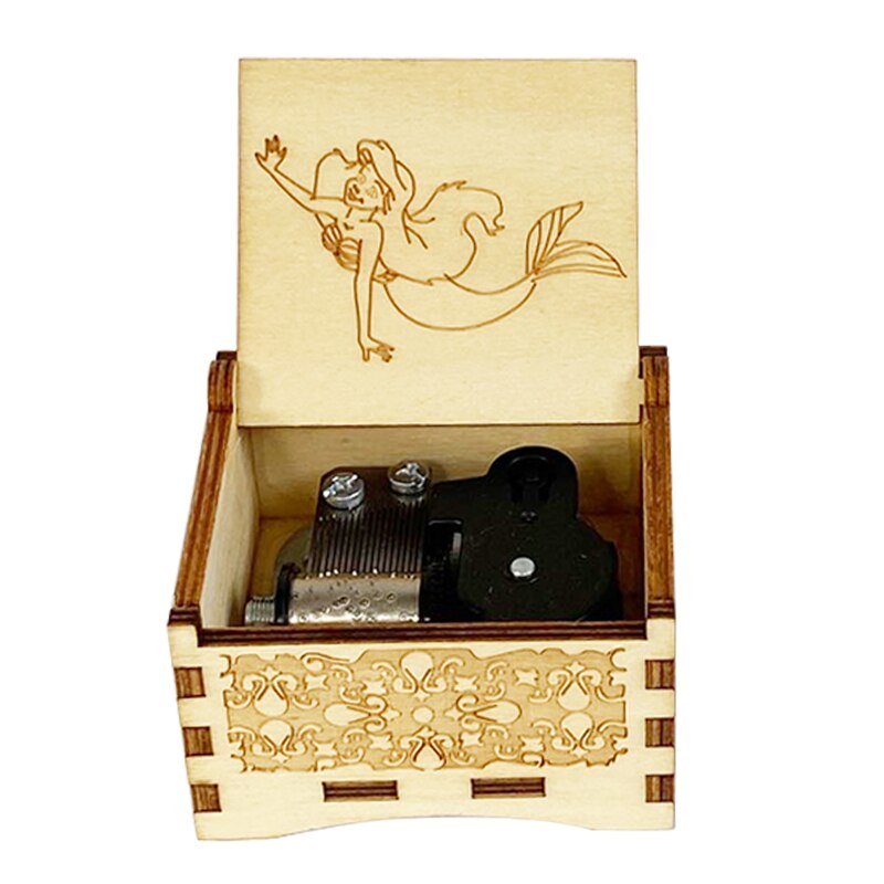 Style Wooden Carved Clockwork Music Box, Wooden Bo... – Grandado