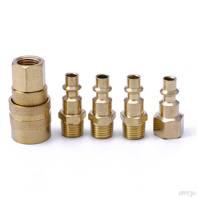 5Pcs Brass Quick Coupler Set Solid Air Hose Connec... – Grandado