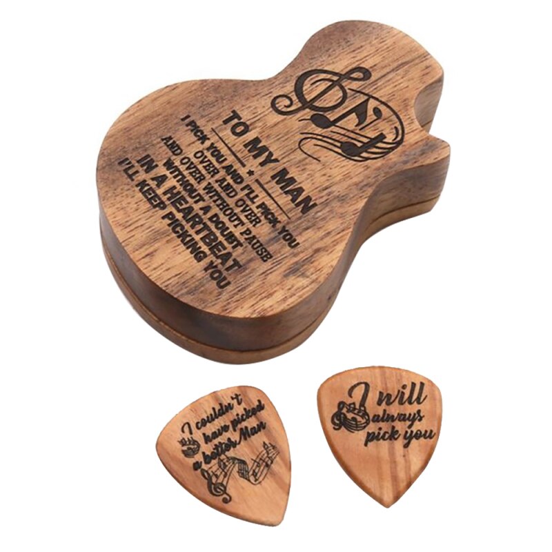 Guitar Pick Boxes and Picks Handmade Wooden Guitar... – Grandado