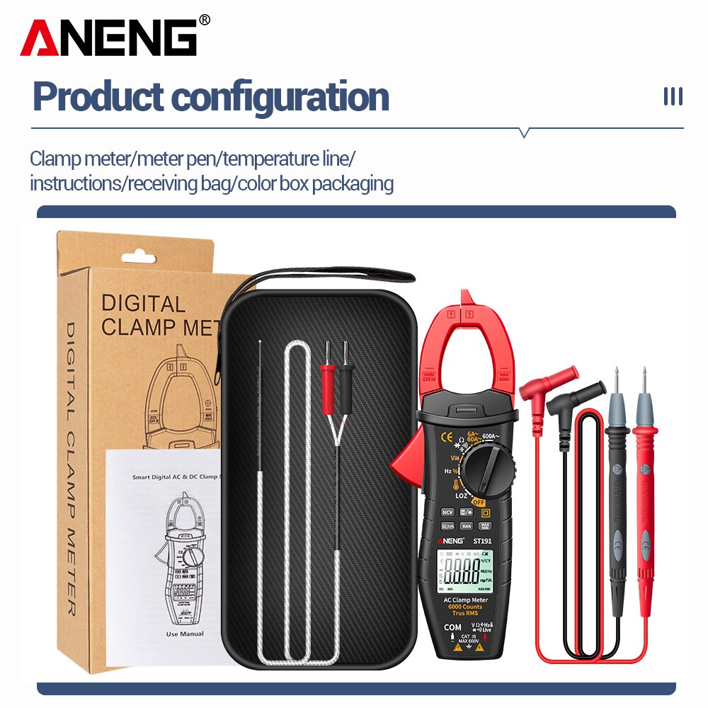 ANENG ST192 Digital Clamp Meters Multimeter 60A/60... – Grandado