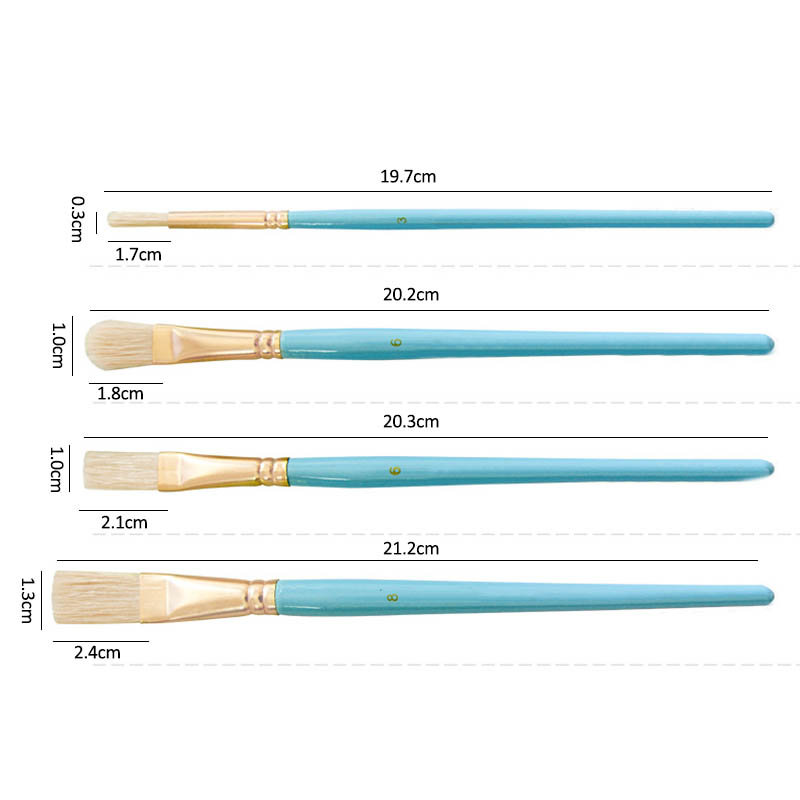 4Pcs Drawing Brushes Bristles Hair Wooden Handle D... – Vicedeal
