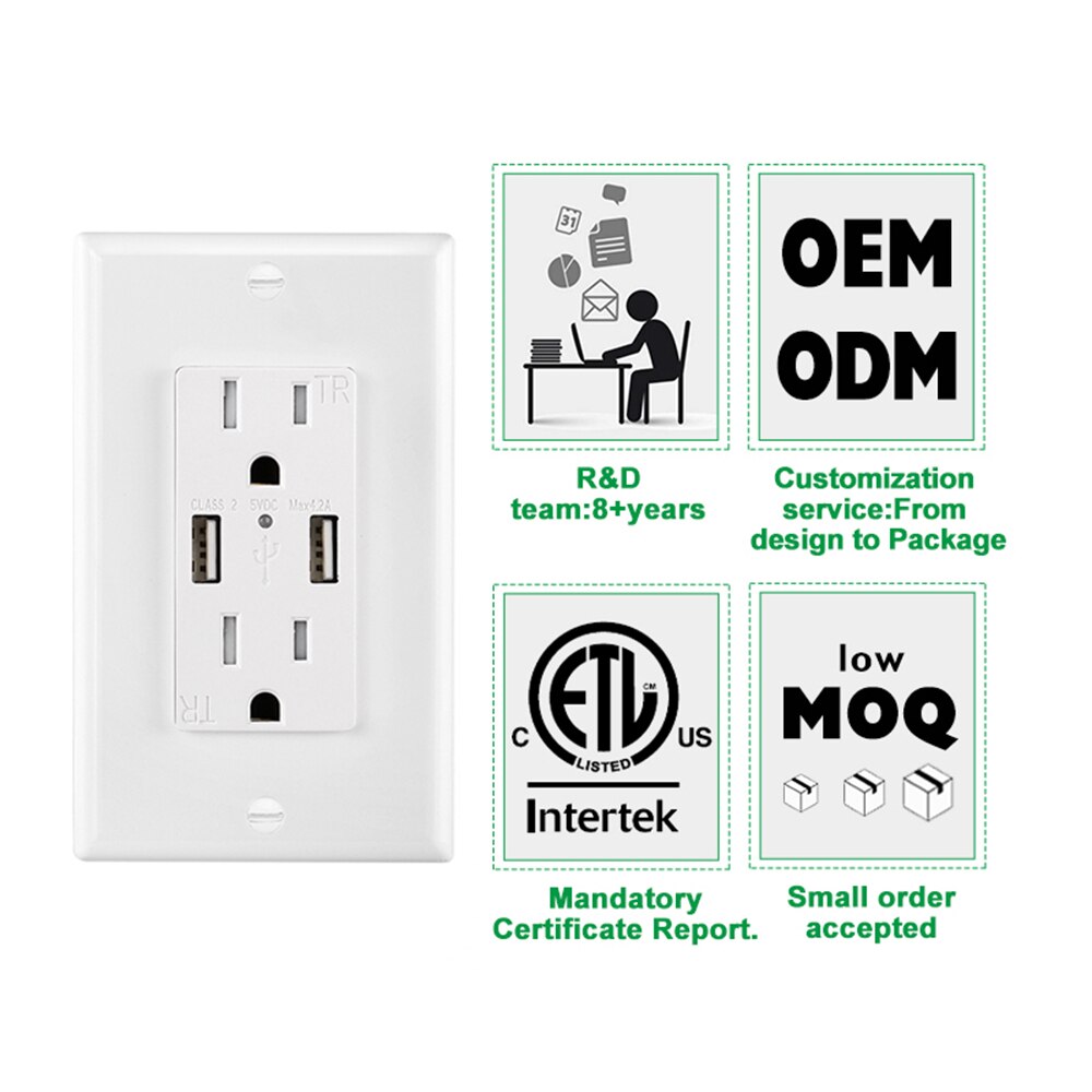 US Wall Outlets Electrical Plates Power Sockets wi... – Grandado