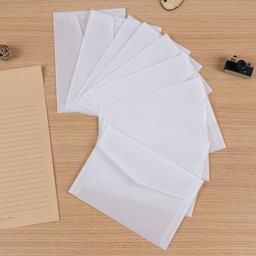 10PCS Translucent Blank White Paper Envelope Postc... – Grandado