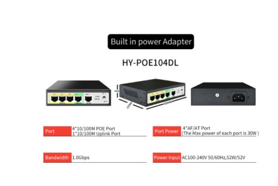 10/100/1000M Steamemo Poe Switch Gigabit Netwerk S... – Vicedeal