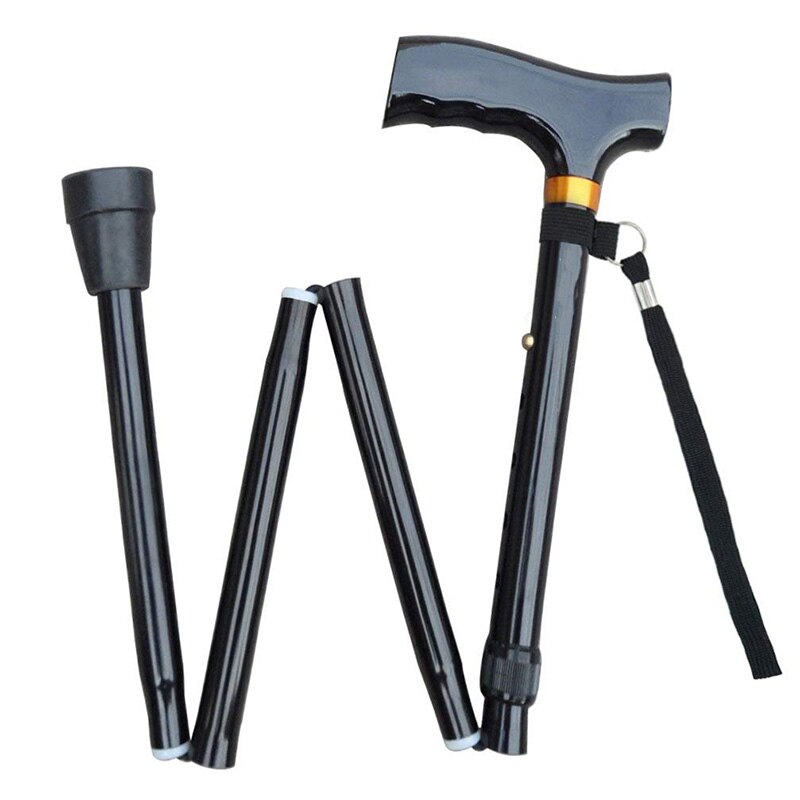 Folding ajustável Cane com Carrying Case, Preto Ul... – Grandado