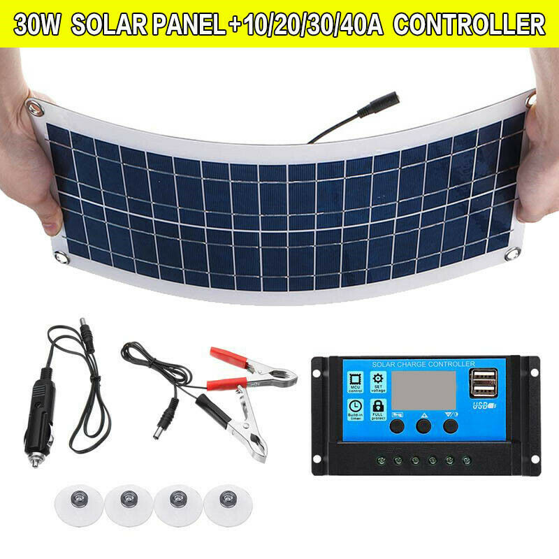 Wenxing fleksibel 12v 30w dobbelt usb solcellepane... – Grandado