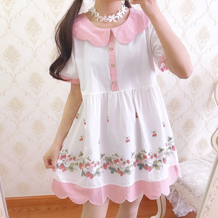 Summer Japanese soft sister girl sweet strawberry ... – Grandado