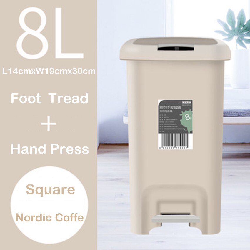 MENEN Rising Pedal Type Plastic Trash Bin with Odo... – Vicedeal