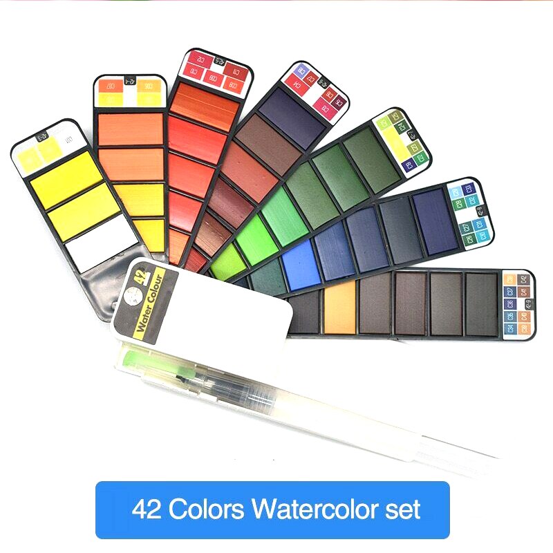 Portable Watercolor Kits 18/25/33/42 Colors Foldab... – Grandado