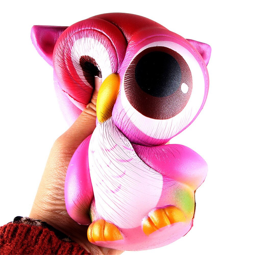 Top Little Bird Squishy 15cm Lovely Pink Owl Cream... – Grandado