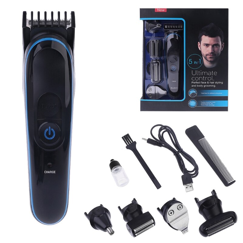 USB 5 in 1 Multifunction Hair Trimmer Titanium Hai... – Grandado