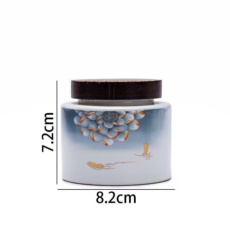 European Ceramic Tea Canister Blue and White Porce... – Grandado