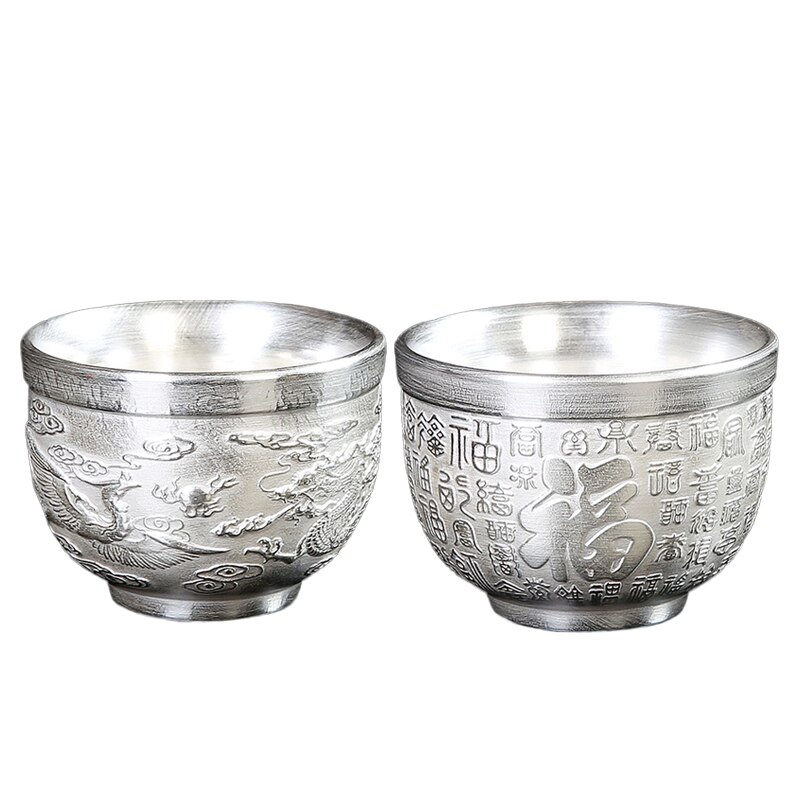 Tea Bowl 999 Silver Ceramic Tea Cup 70ml Handmade ... – Grandado