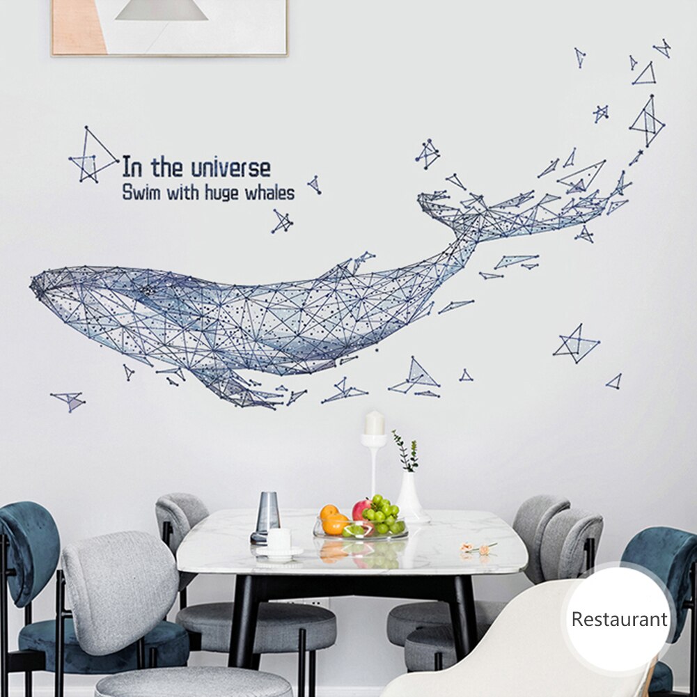 whale 3D starry sky fish wall decal furniture livi... – Grandado