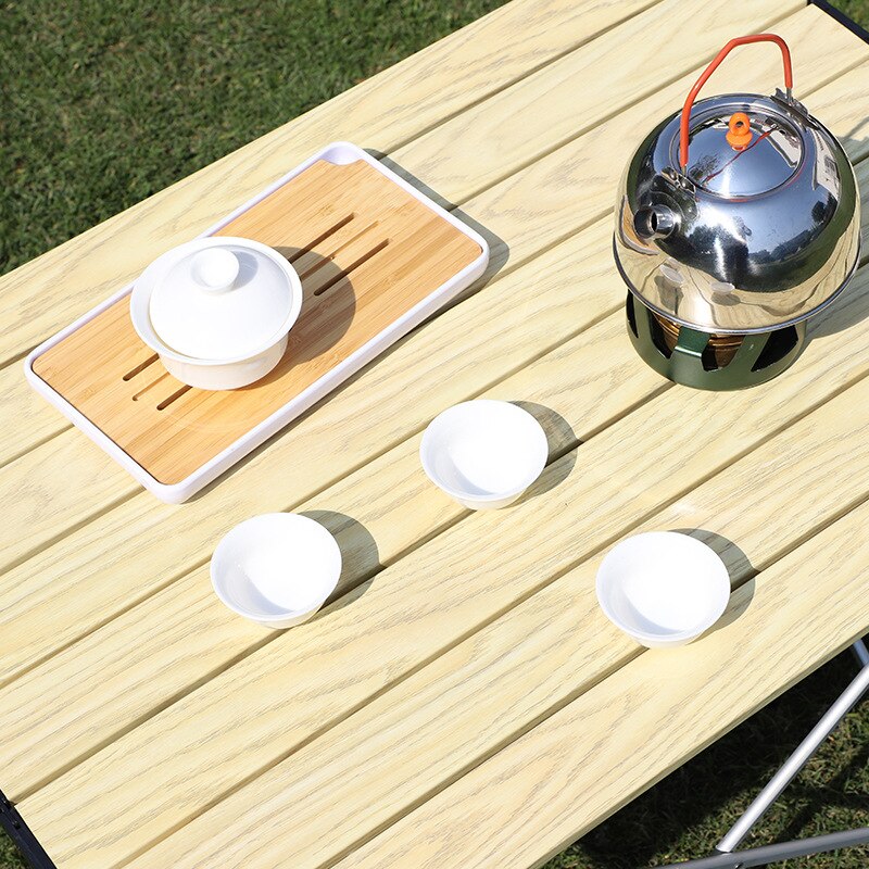 Outdoor Camping Folding table Wood grain Ultra-lig... – Grandado