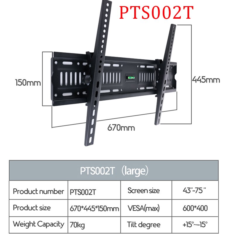 CNXD TV Wall Mounts Bracket , Tilt Bracket For 43-... – Grandado