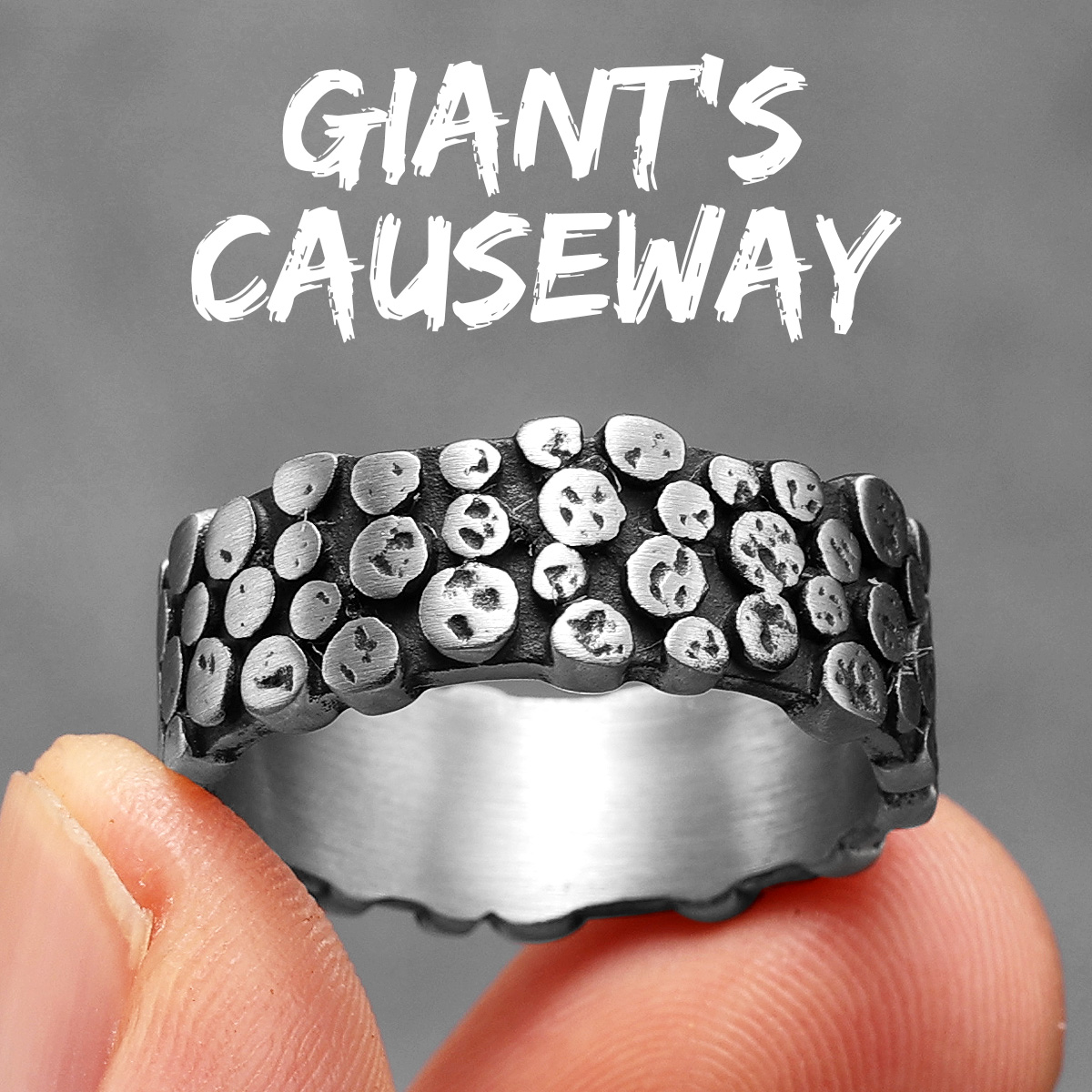 Enkla geometriska snitt herrringar rostfritt stål ... – Vicedeal