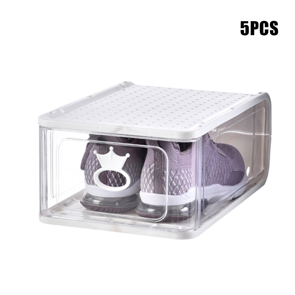5Pcs Clear Stackable Shoes Box Thickened Dustproof... – Grandado