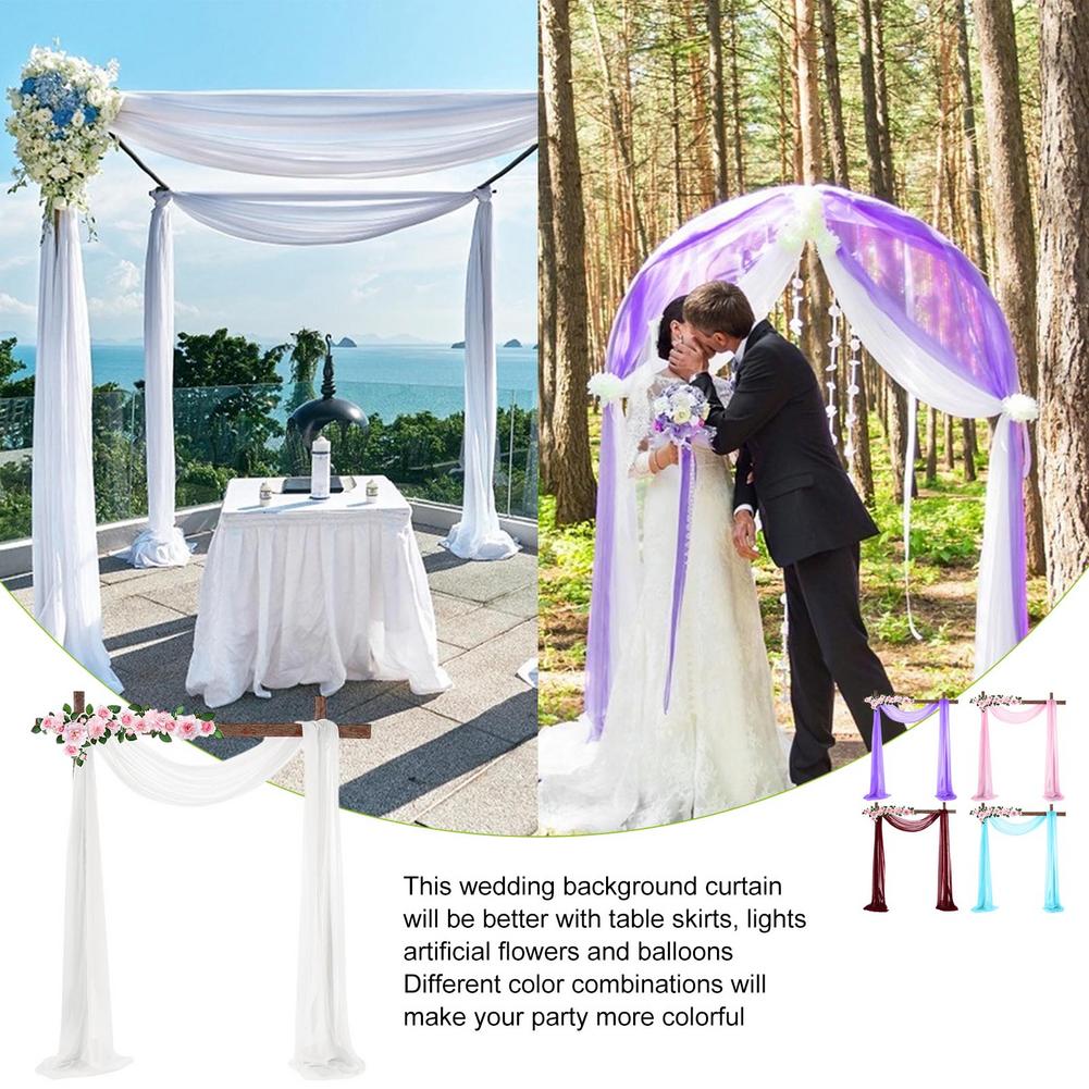 Wedding Arch Chiffon Drapes Panel Outdoor Ceremony... – Grandado