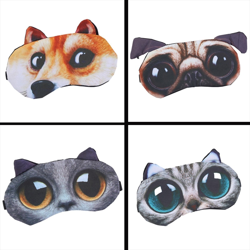 Vrouwen Zachte Blinddoek Reizen Eyepatch Leuke Kat... – Grandado