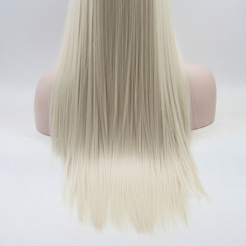 Bombshell Blonde White Long Straight Synthetic Lac... – Vicedeal