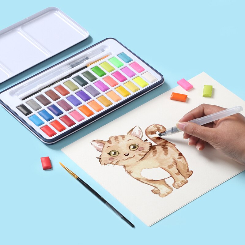 12/24/36 Colors Solid Watercolor Paint Set Portabl... – Grandado