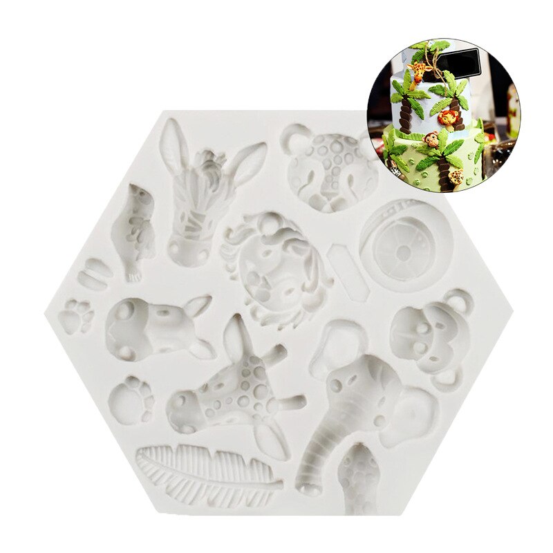 Jungle Safari Animal Cake Mold Leaf Chocolate Cand... – Grandado