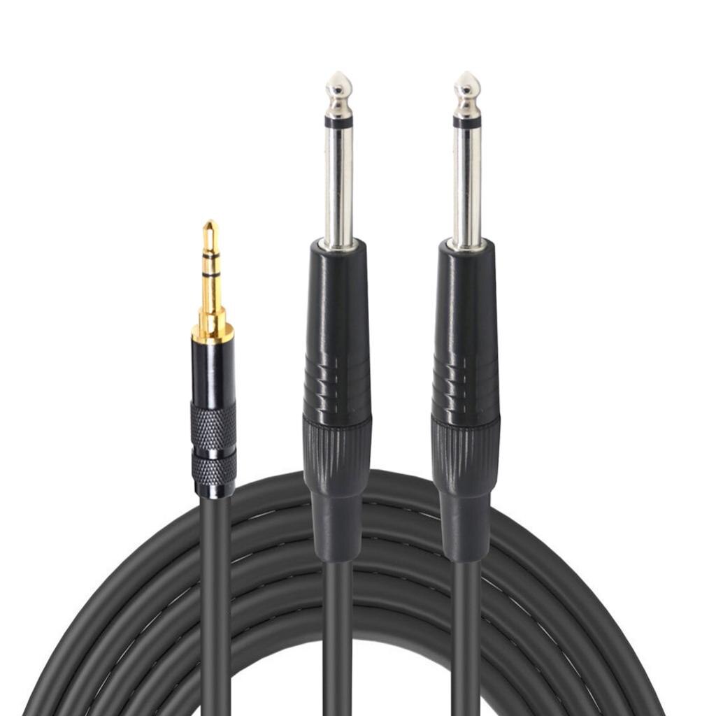 6.35mm 1/4 Stereo TRS Female to 2 Dual 3.5mm 1/8 M... – Vicedeal