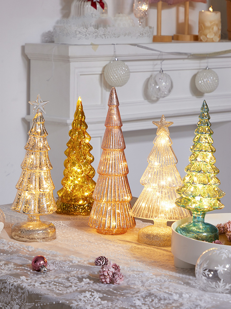 Glowing Glass Christmas Tree Ornaments Home Lumino... – Grandado