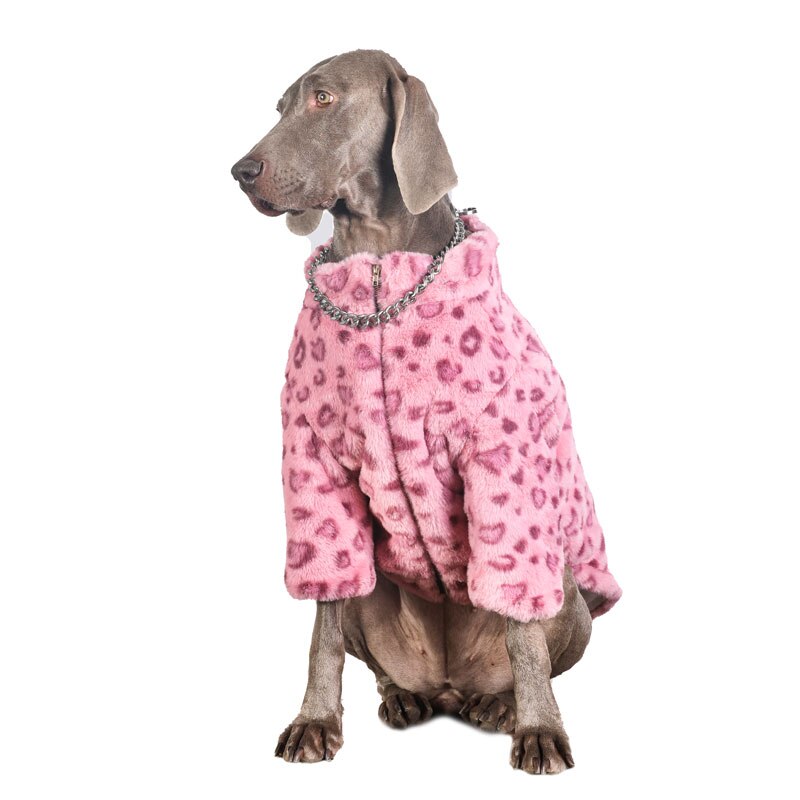 Large Dog Clothes Pink Leopard Dog Jacket Autumn-w... – Grandado
