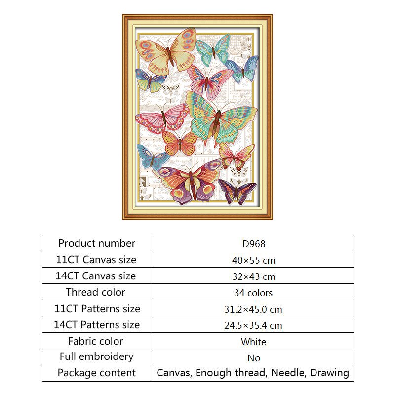 Joy Sunday Counted Cross Stitch Patterns Butterfly... – Grandado