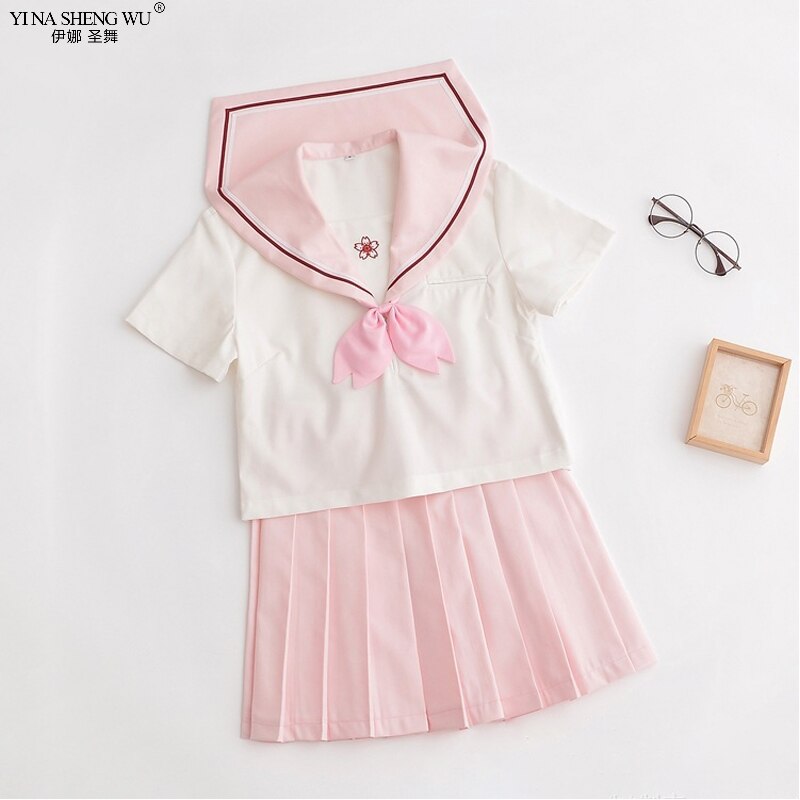Sakura Light Pink Japanese School Uniform Skirt JK... – Grandado