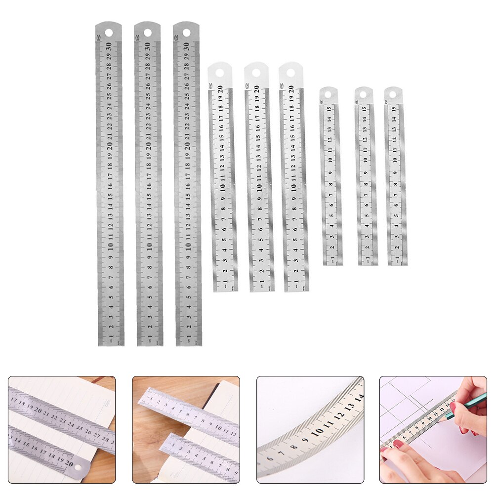 9Pcs Straight Rulers 15/20/30cm Measuring Rulers D... – Grandado