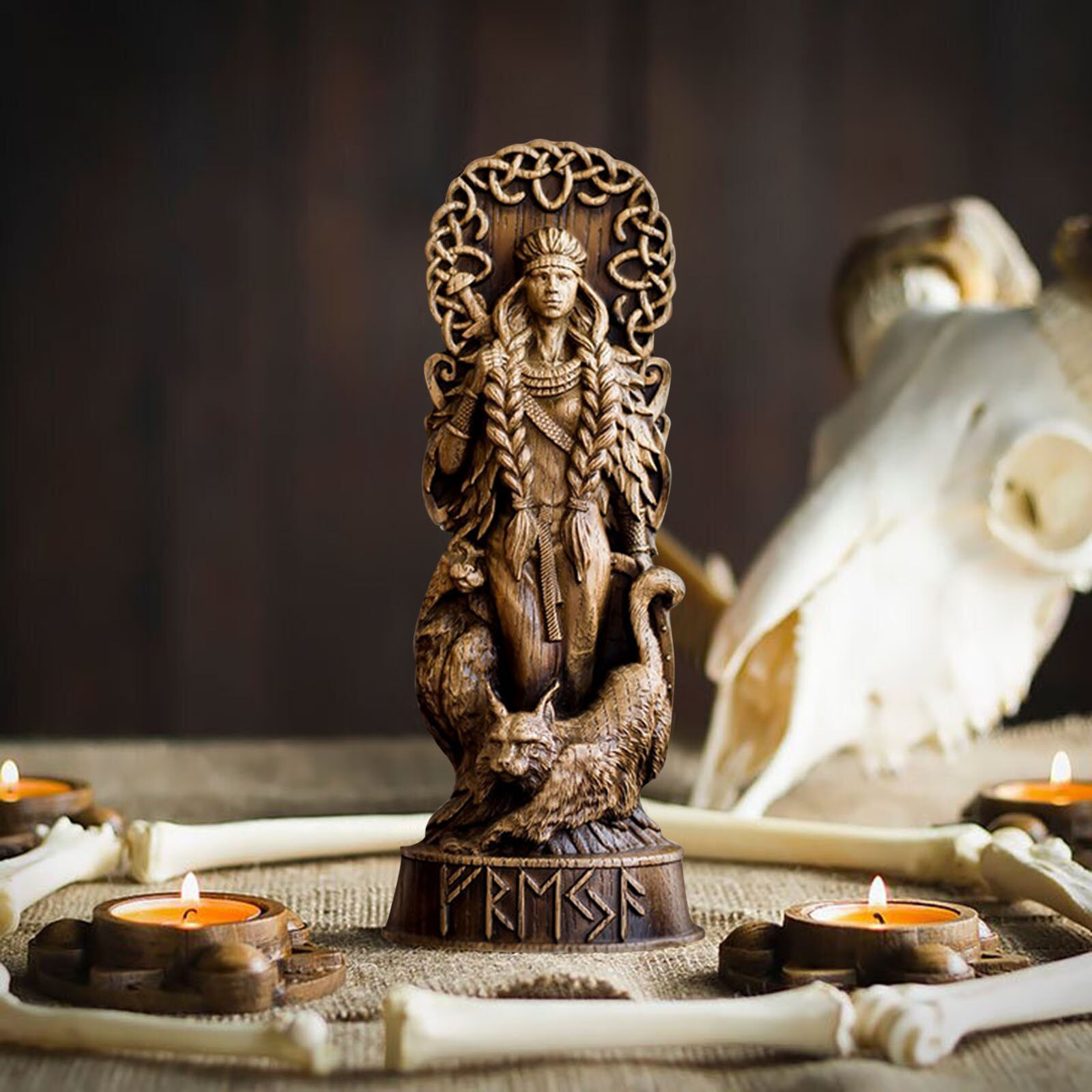 Freyja Statue Freya Norse Gods Carving Altar Heath... – Vicedeal