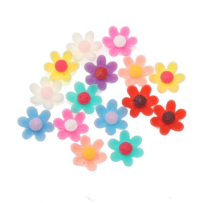 50pcs Kawaii Resin Flowers Flatback Cabochon Scrap... – Grandado