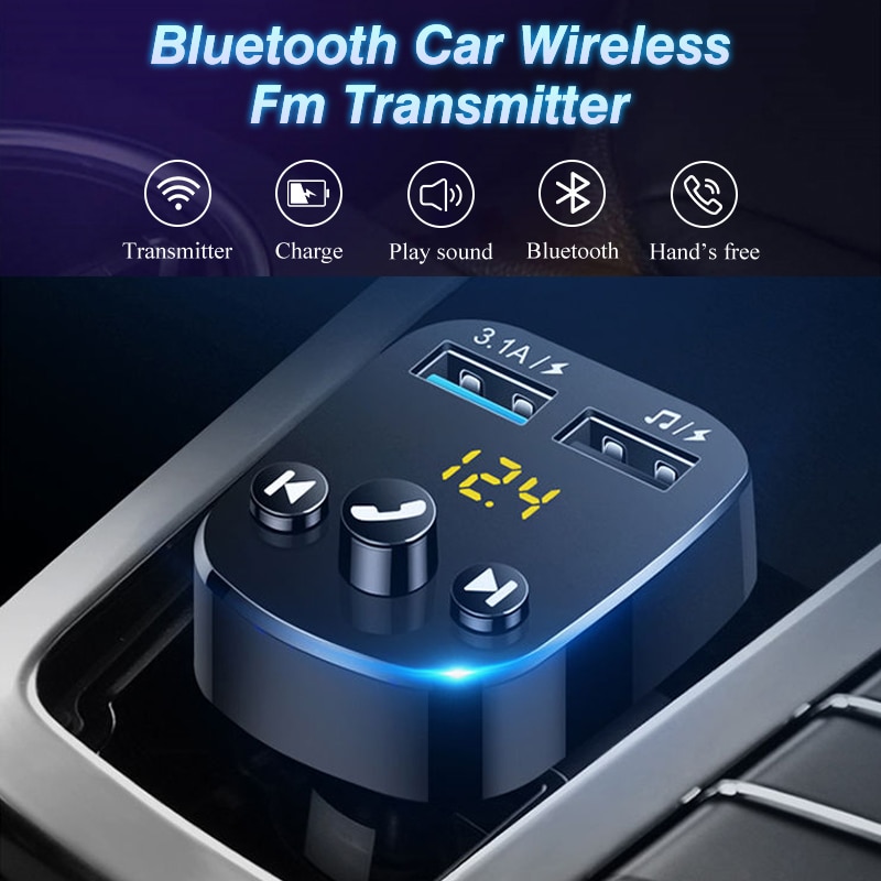 ECH8 i9 FM Transmitter Bluetooth Car Kit Car Charg... – Grandado
