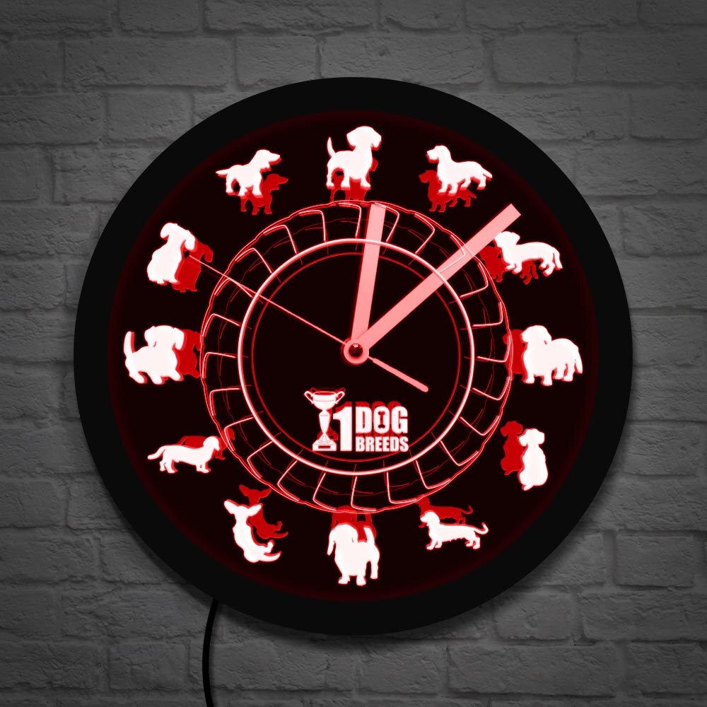 Reloj de pared iluminado con luz LED para perro sa... – Grandado