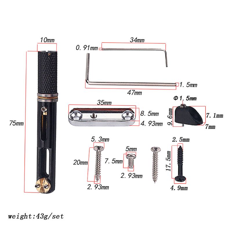 5 Strings Nickel Black Single Headless Bass Bridge... – Grandado