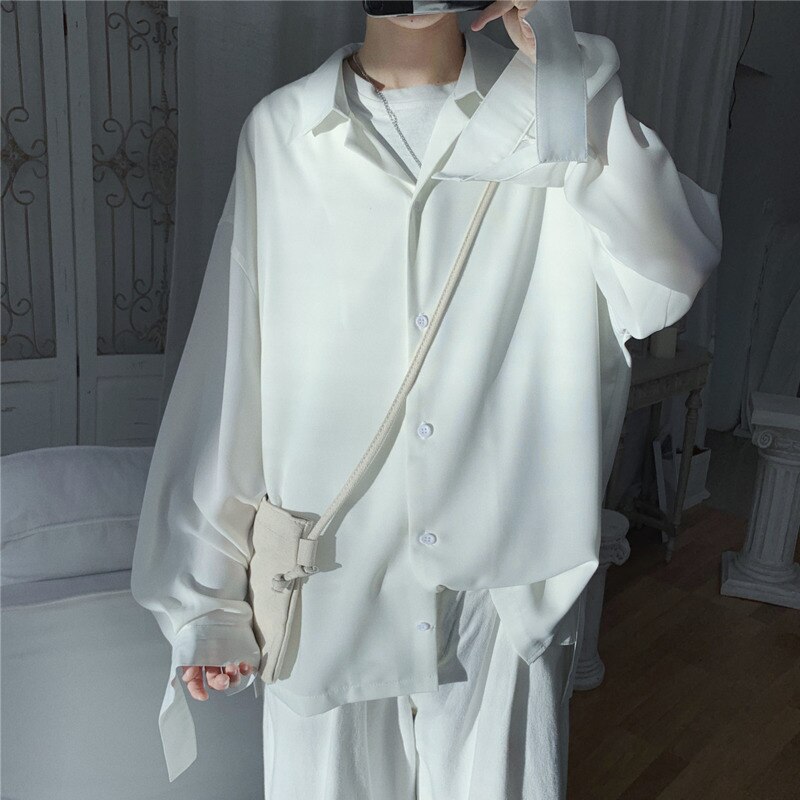 Herfst Jurk Shirt mannen Mode Effen Kleur Business... – Grandado