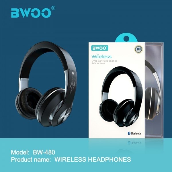 Bwoo BW-480 Bluetooth Headset Zwart – Grandado