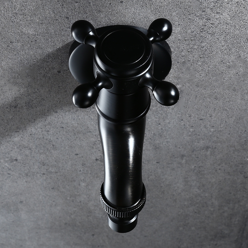 Bibcocks Koud Water Zwart Kraan Messing Muur Klein... – Grandado