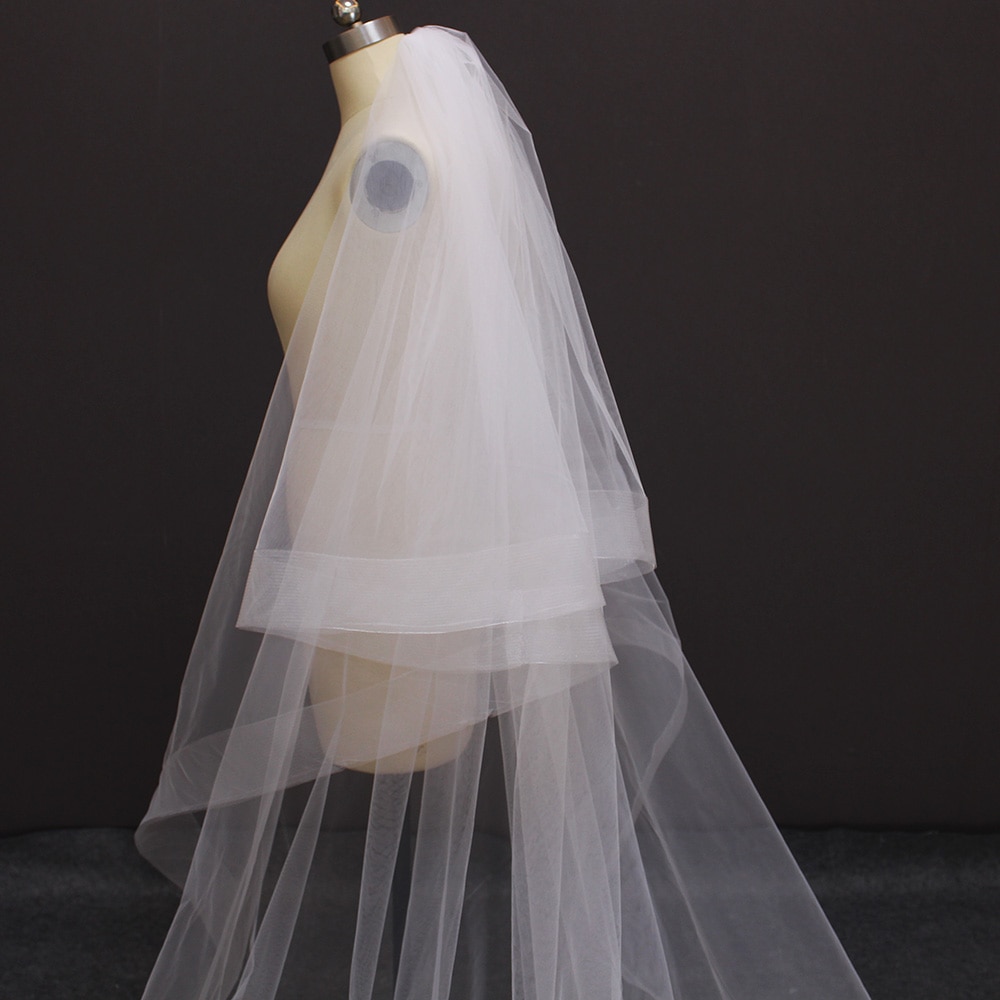 Long Horsehair Edge 2 T Bridal Veil 3 Meters Cathe... – Grandado