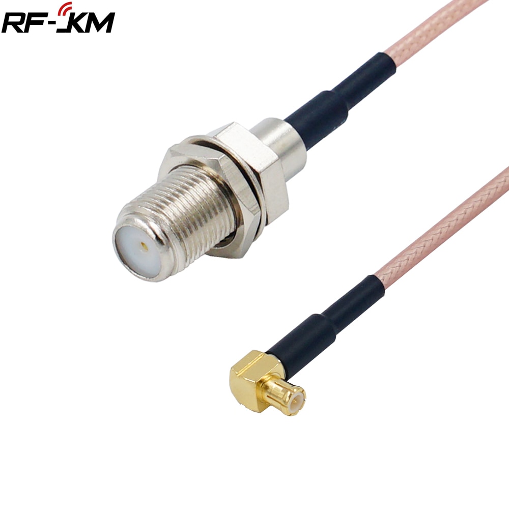 RF coaxial coax cable F female to MCX male Right A... – Vicedeal
