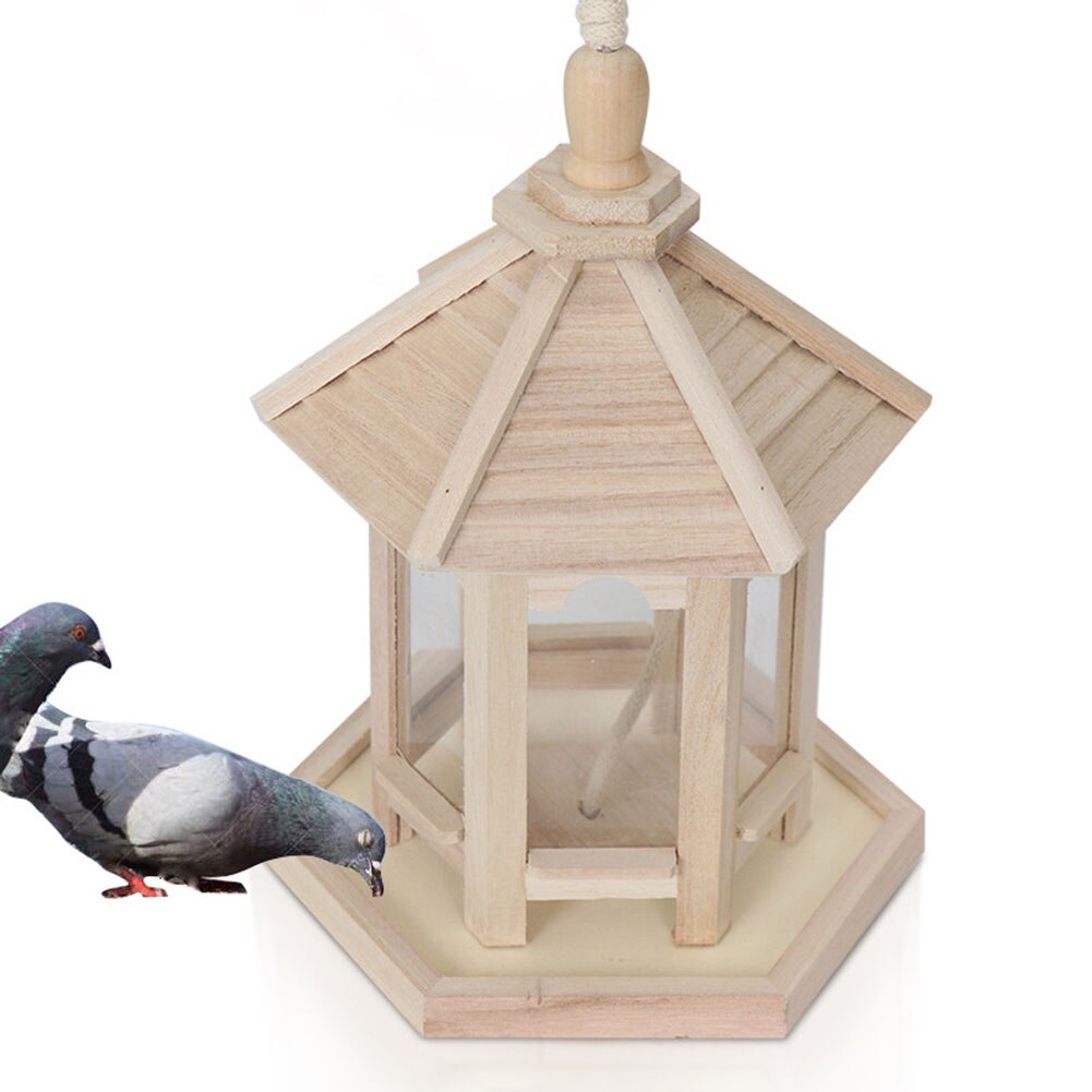 Pastoral Style Wooden Bird Feeder Bird Food Seed H... – Grandado