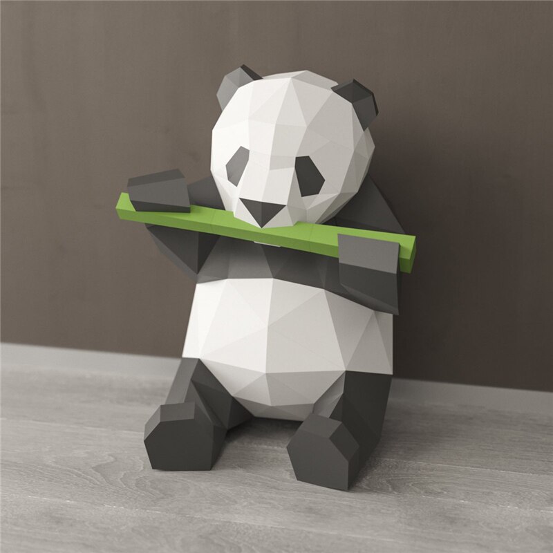Panda Eat Bamboo 3D Paper Model Animal Papercraft ... – Vicedeal